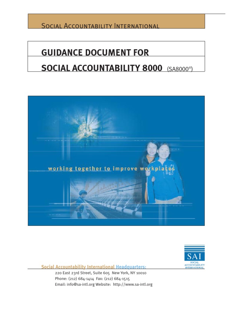 Guidance Document For SA8000 | PDF