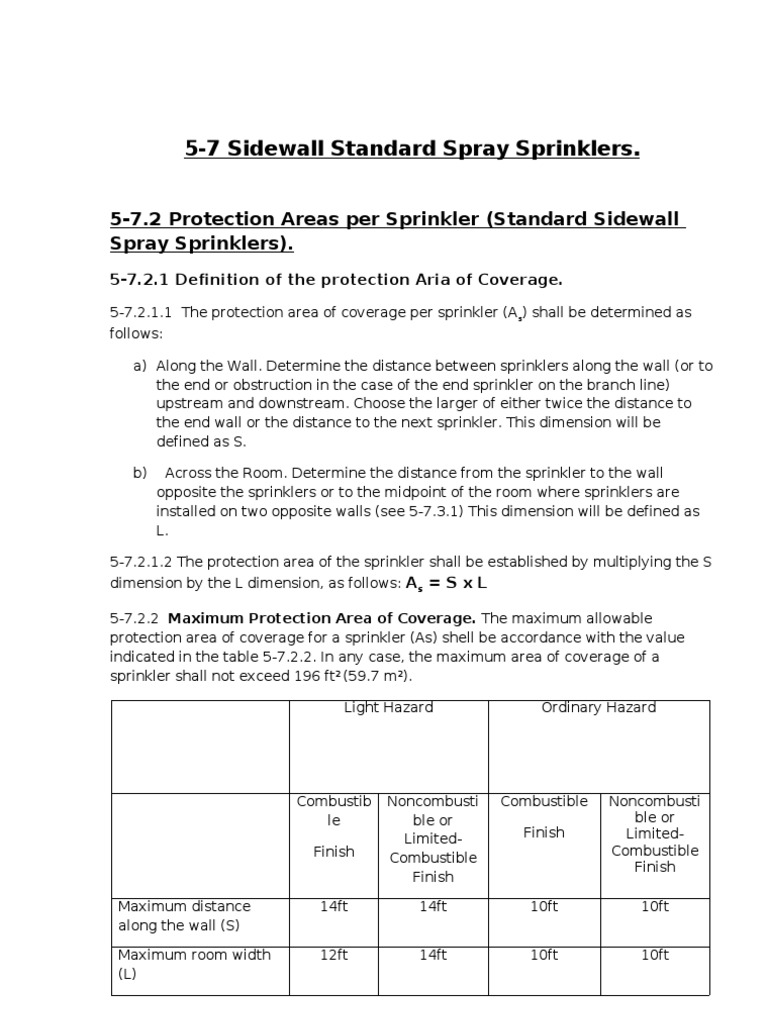 Sidewall Spray Sprinkler Guidelines | PDF | Fire Sprinkler System | Truss