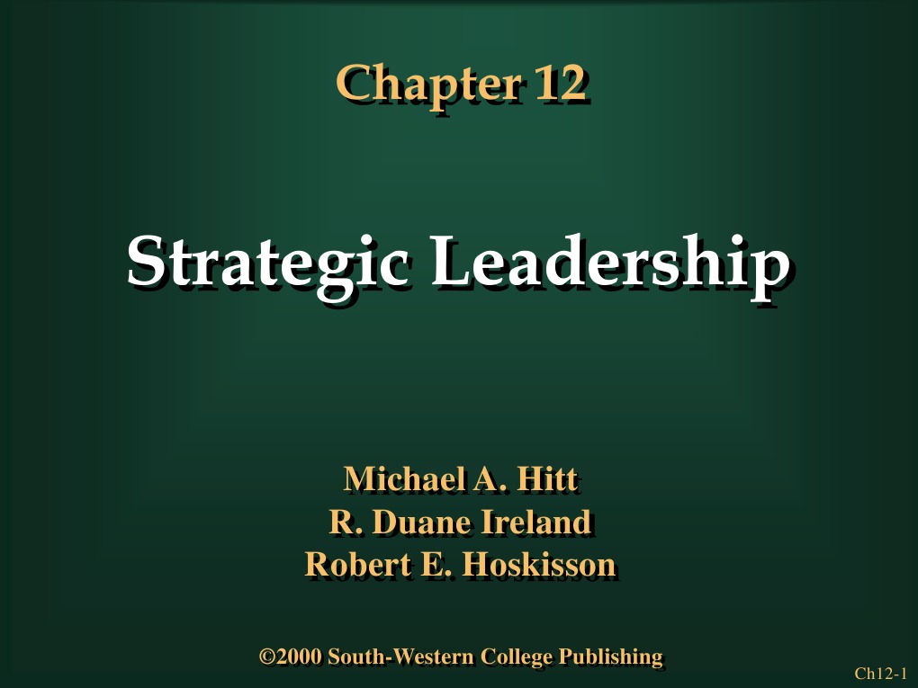 Strategic leadership | Strategic Leadership | Strategic Management