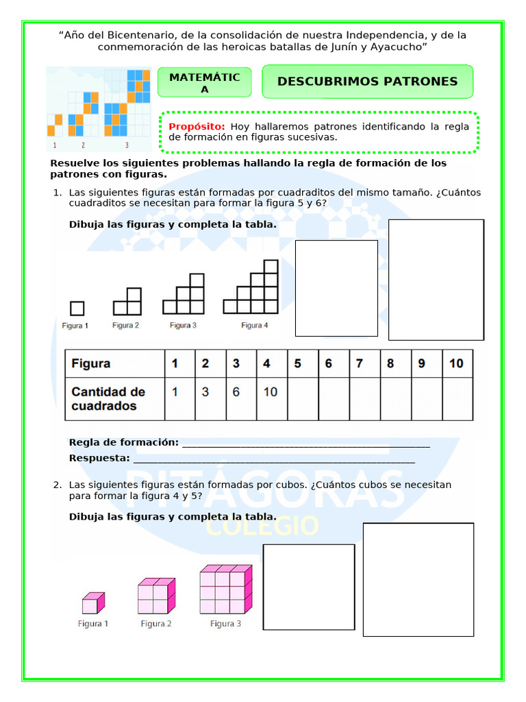Ficha Lun Mat Descubrimos Patrones | PDF