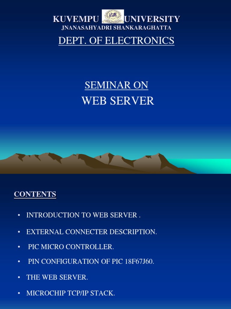 Dept. of Electronics: Web Server | PDF | Pic Microcontroller | Web Server