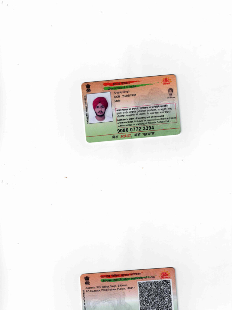 Angrej Singh Passport Full Scan | PDF
