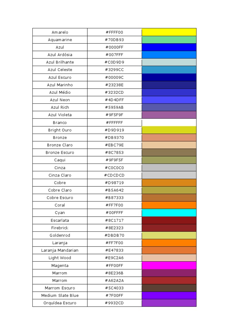 Colmeia das cores | Cores, Cores de tinta, Tabela de cores