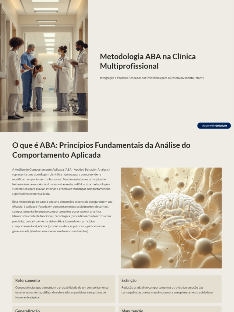 Metodologia ABA Na Clinica Multiprofissional | PDF | Aprendizado ...