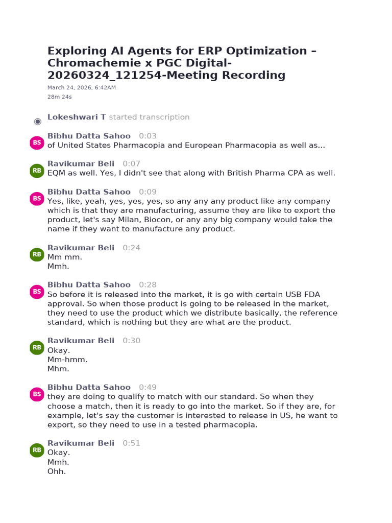 Exploring AI Agents For ERP Optimization - Chromachemie X PGC Digital ...