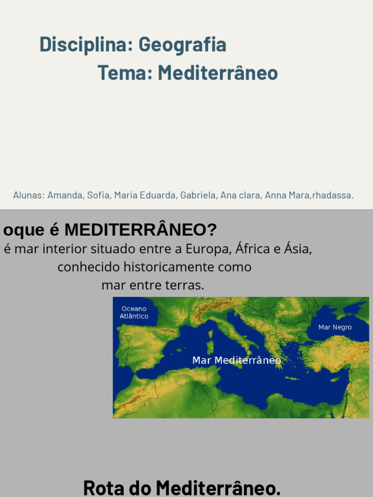 Tema | PDF | Mar Mediterrâneo | Europa