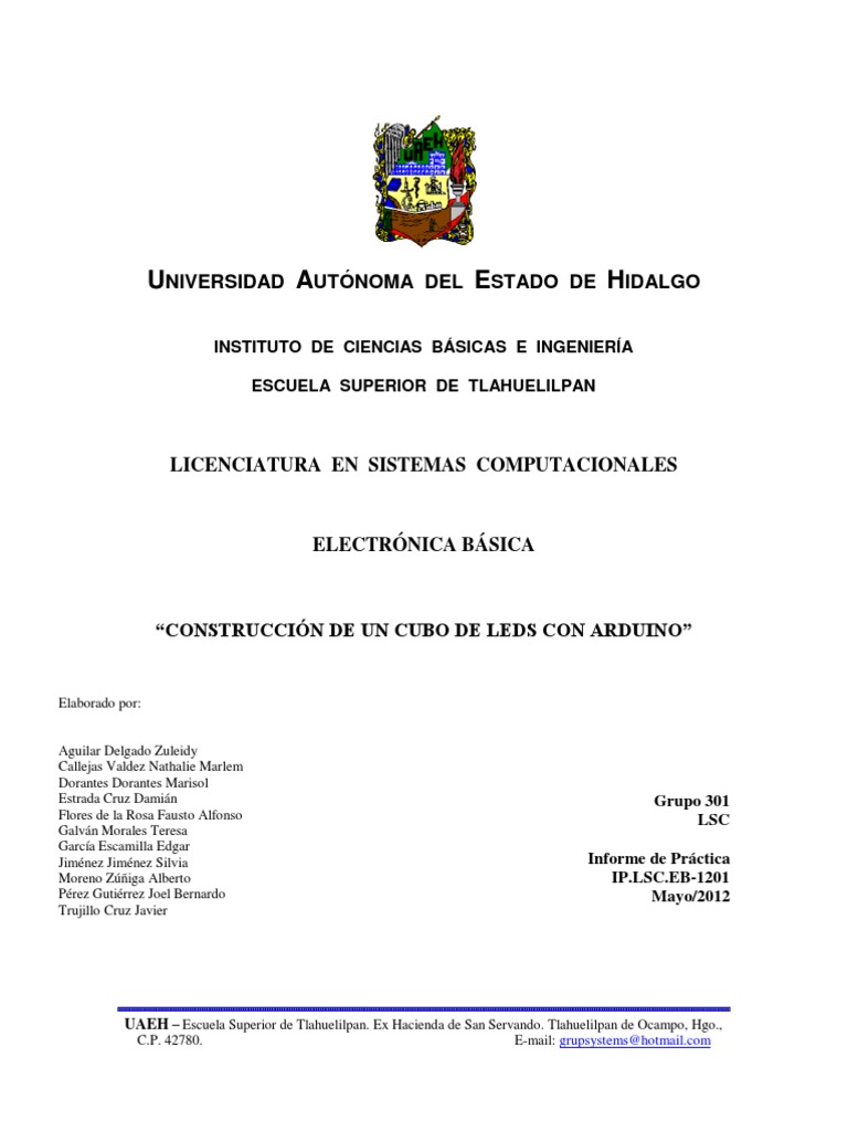 Informe de La práctica-ARDUINO | PDF | Arduino | Microcontrolador
