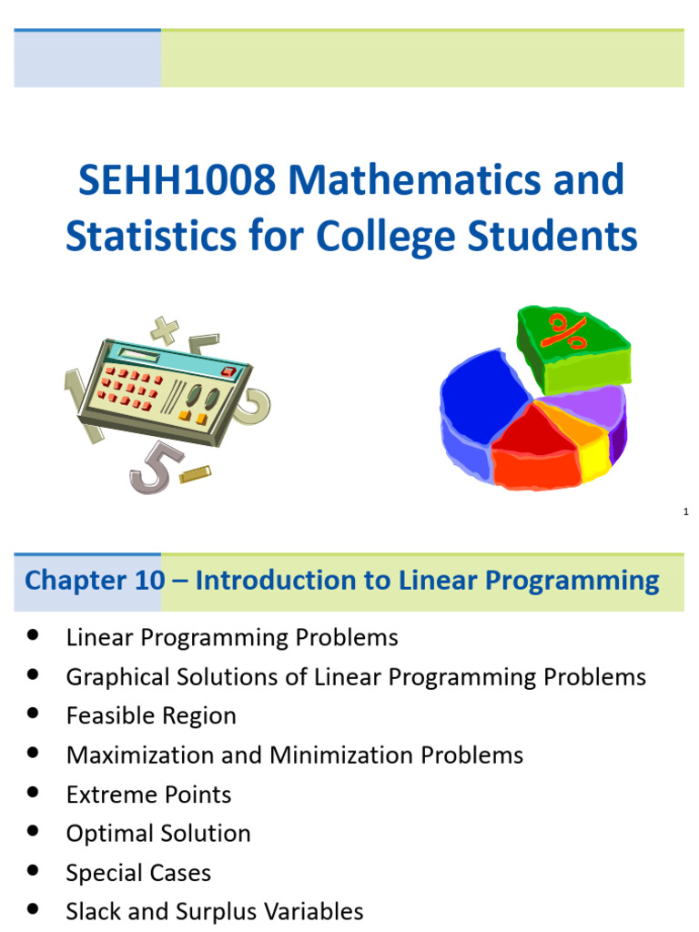 SEHH1008 Chapter 10 Introduction To Linear Programming | PDF ...
