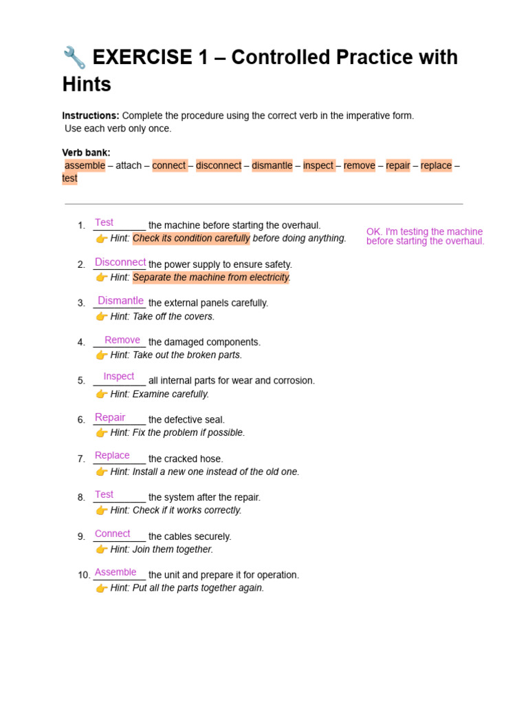 ? Unit 12 - Verbs Homework (With Answers) | PDF | Mechanical Engineering