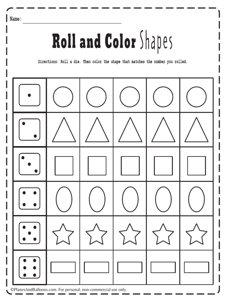 Roll and Color Shapes | PDF