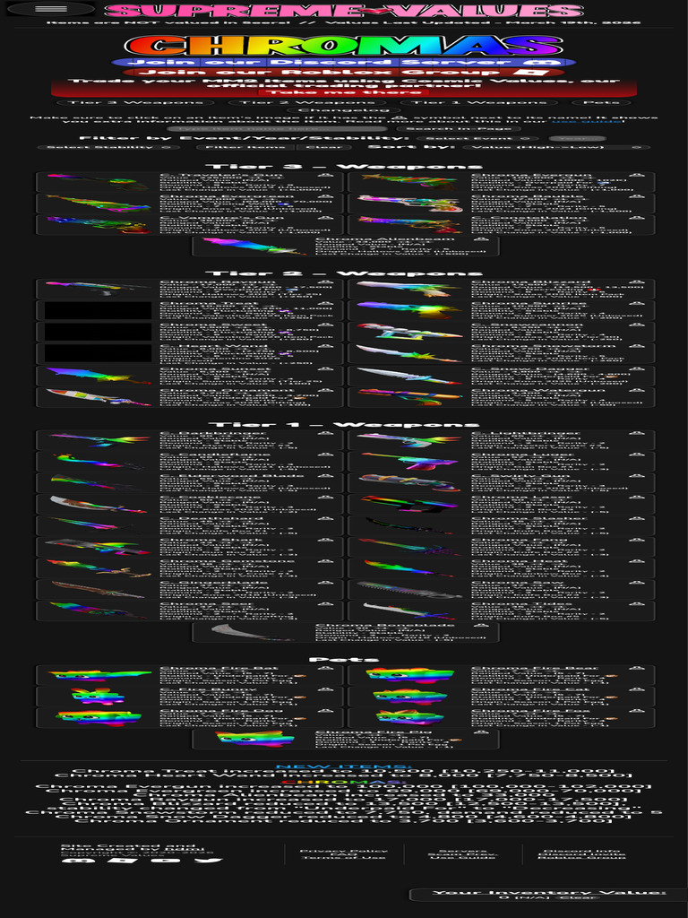 MM2 Chroma Values - Supreme Values | PDF