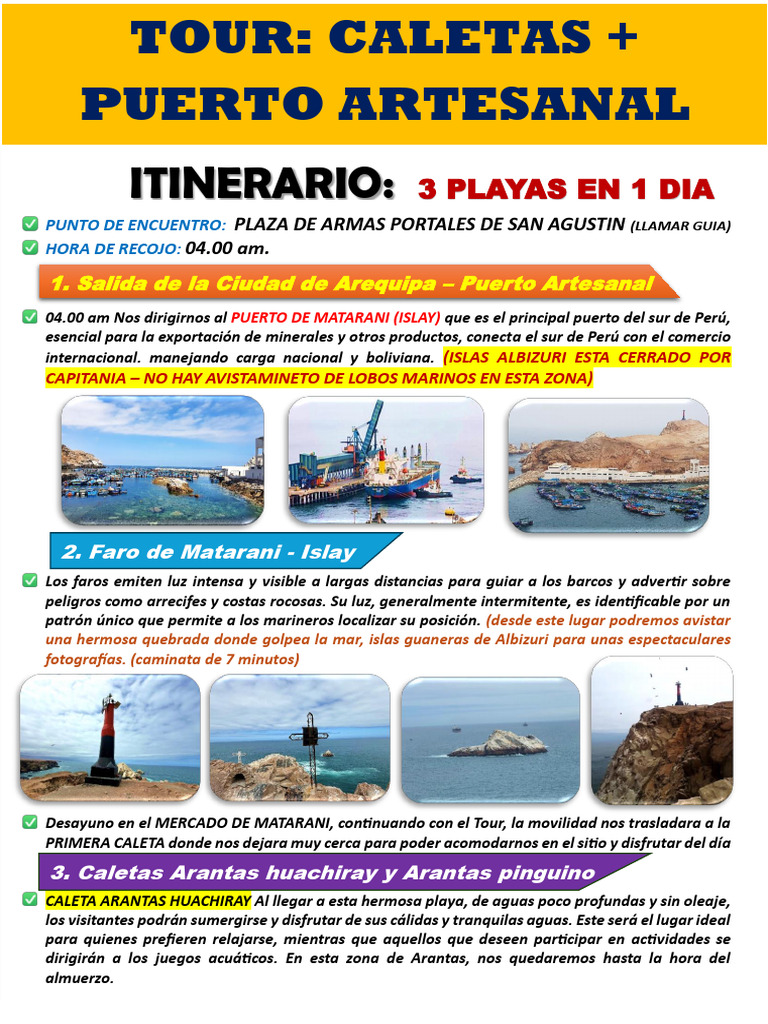Tour Arantas y Quebrada Honda 1 Dia | PDF