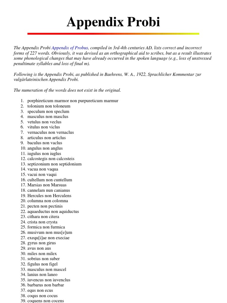 Appendix Probi (Textocompleto) | PDF