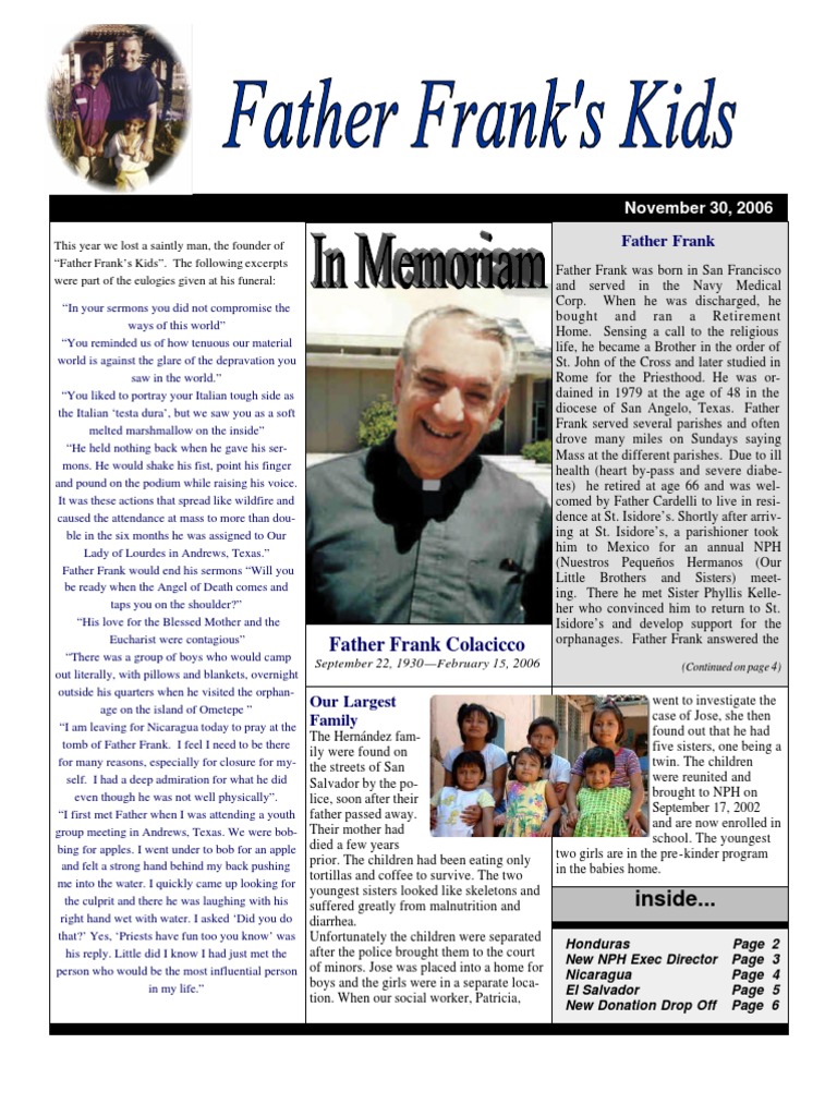 Father Frank Colacicco | PDF | Priest | Nicaragua