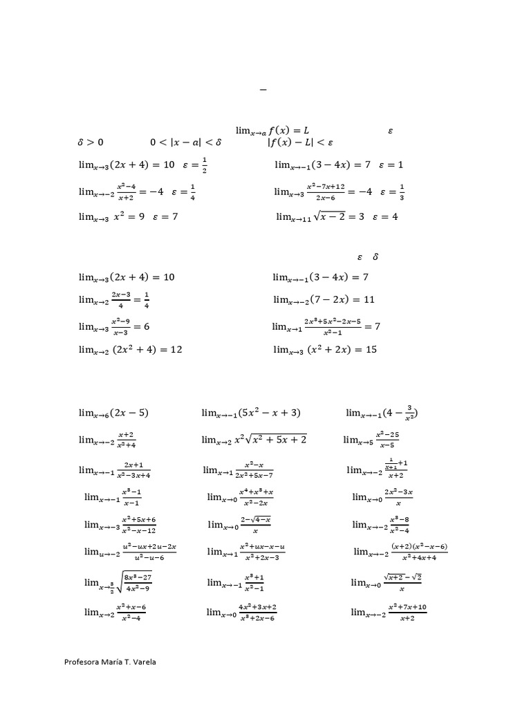 MA-1111 Guía 4 Prof. María Teresa | PDF | Matemáticas