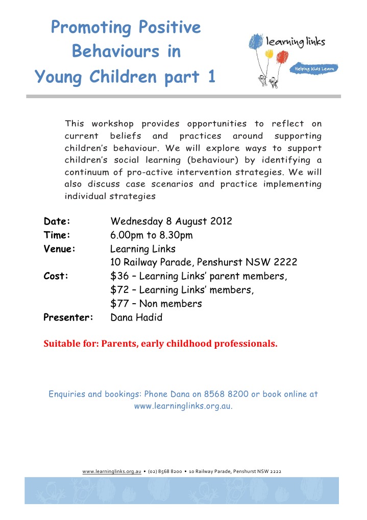 Workshop on Supporting Children's Behavior | PDF