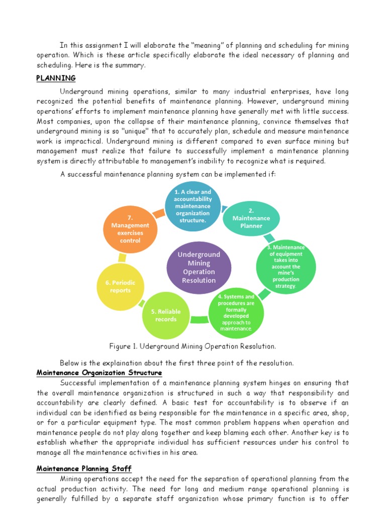 Mining Maintenance Planning Insights | PDF | Mining | Net Present Value
