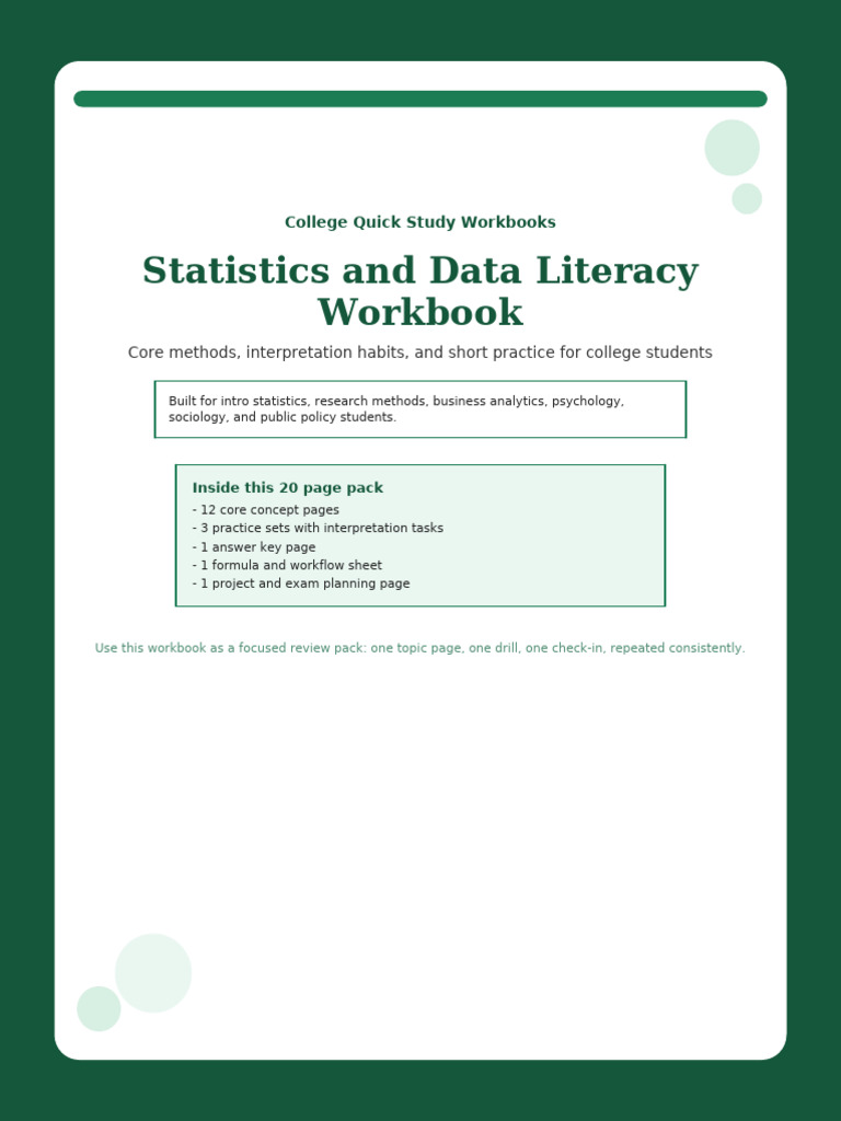 College Statistics Data Literacy Workbook | PDF | P Value | Statistics