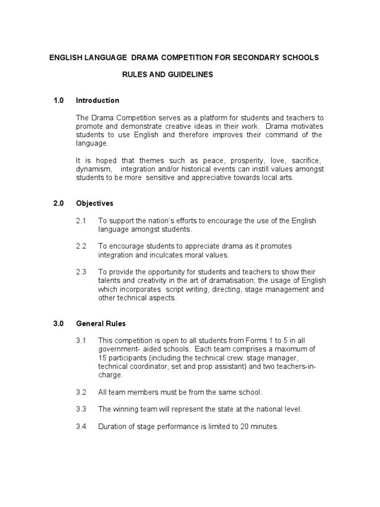 English Drama Competition Bahagian Sekolah 04 | PDF | English Language