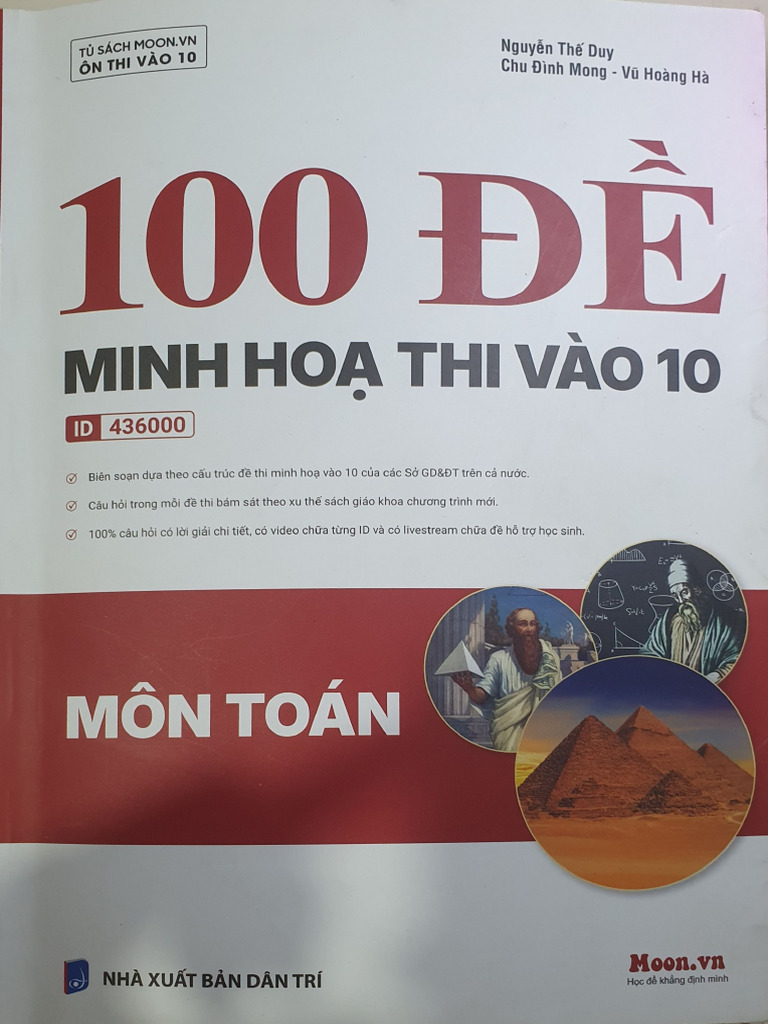 100 Đề Minh Hoạ Môn Toán Thi Vào 10-Moonbook-lnh | PDF