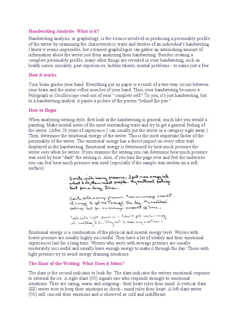 Handwriting Analysis | PDF | Graphology | Psychological Concepts