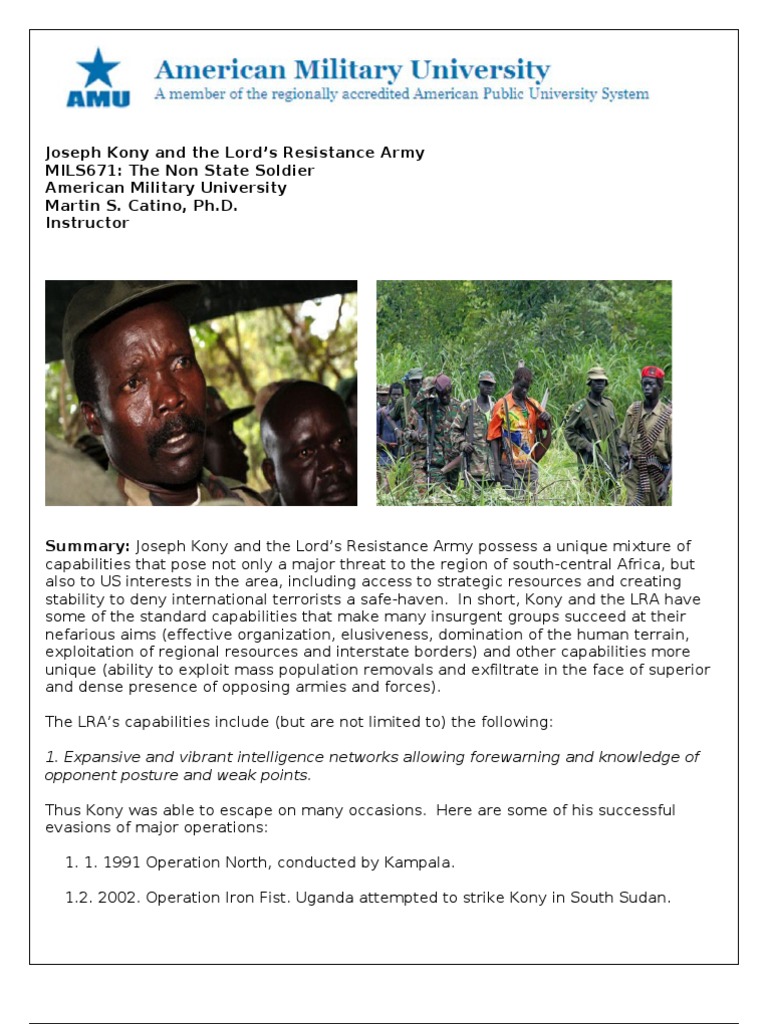 Weekly Summary Joseph Kony and The Lords Resistance Army | PDF | Lord's ...
