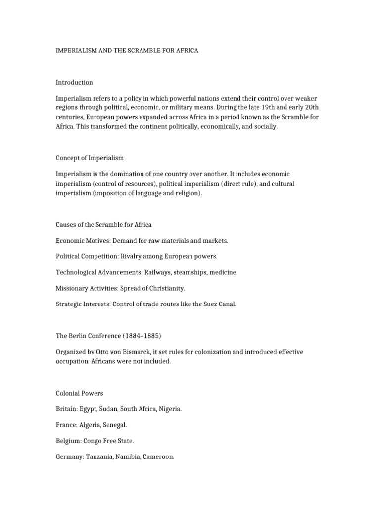 Imperialism Assignment | PDF