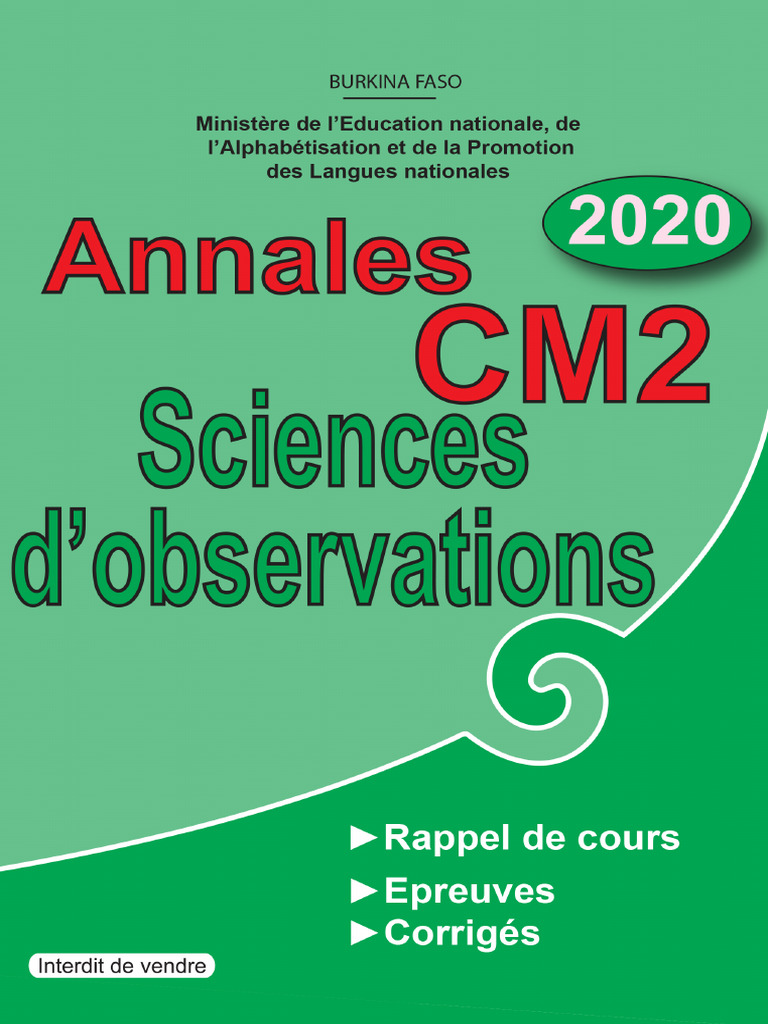 Annales SVT cm2 | PDF