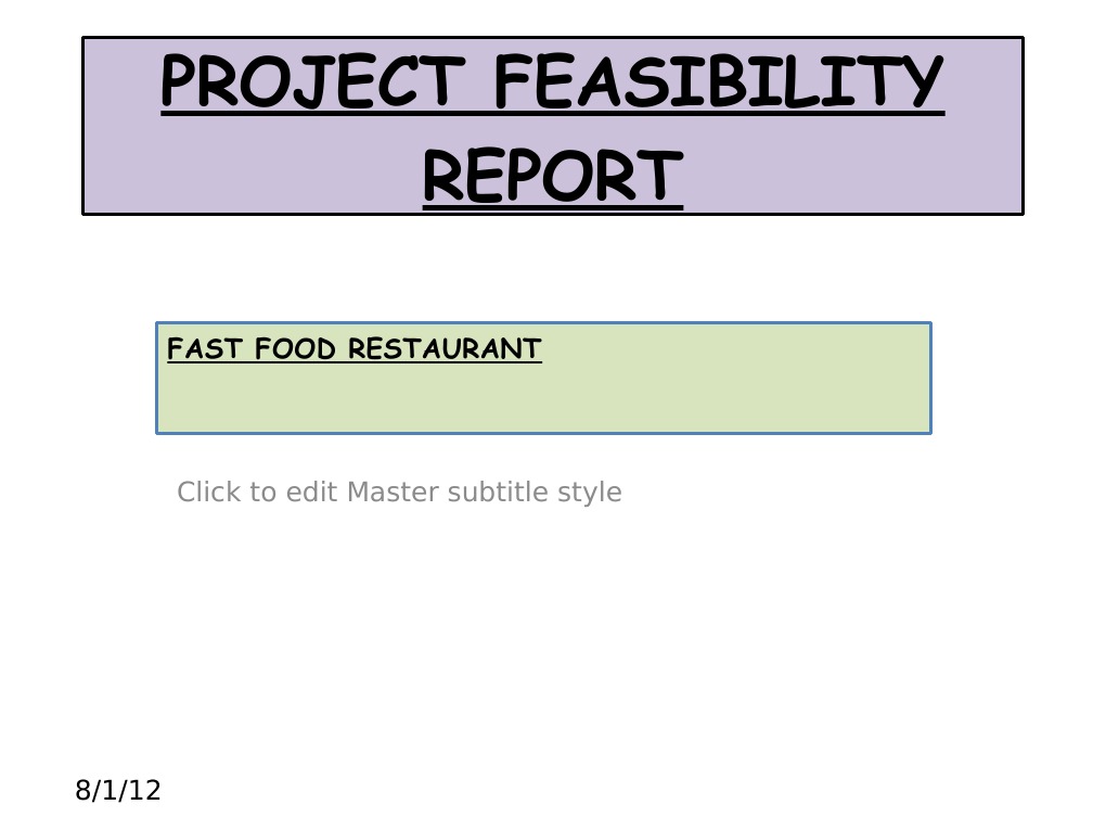 Project Feasibility Report On A Fast Food Restraunt | PDF | Profit ...