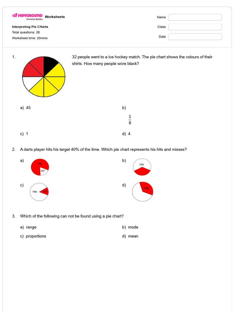 Interpreting Pie CHarts - Wayground | PDF