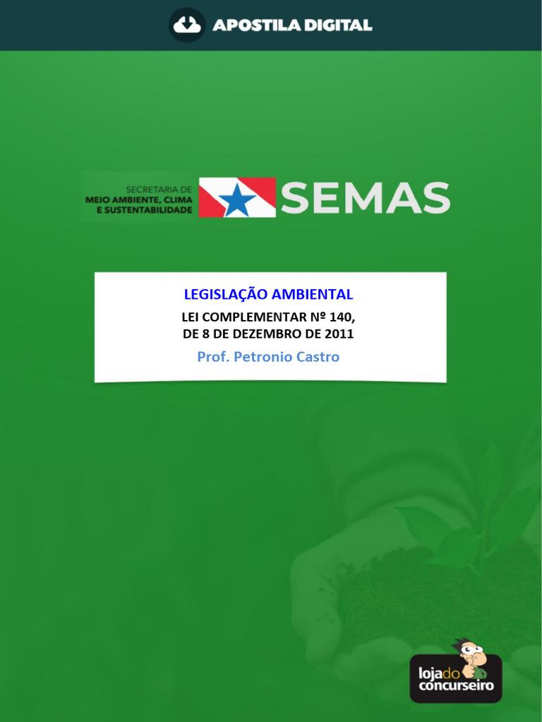 8-SEMAS - Leg. Ambiental - Lei Complementar 140 - Apostila | PDF ...