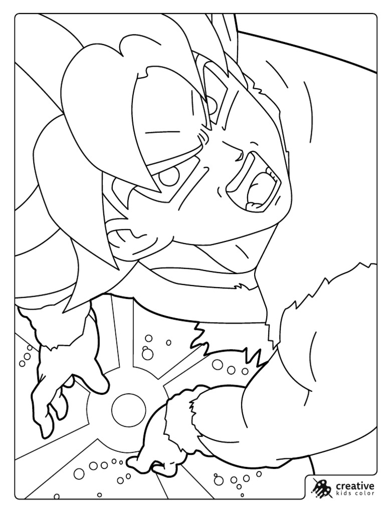Goku Firing A Finger Beam Coloring Page | PDF