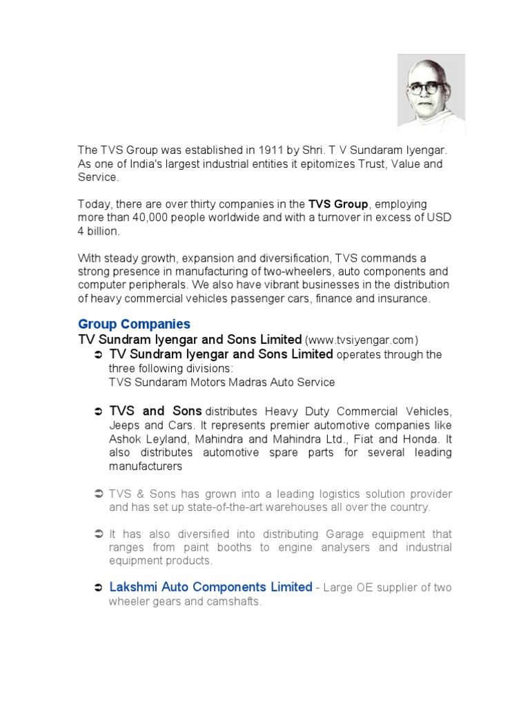 The TVS Group | PDF | Vehicles | Transport