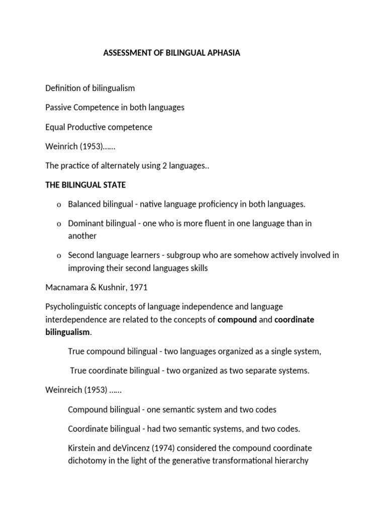 Bilingual Assessment | PDF