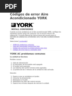 Códigos de Error Aire Acondicionado York | PDF | Aire acondicionado ...