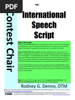 Toastmasters Speech Contest Rulebook 2025 | PDF | Ballot | Camera