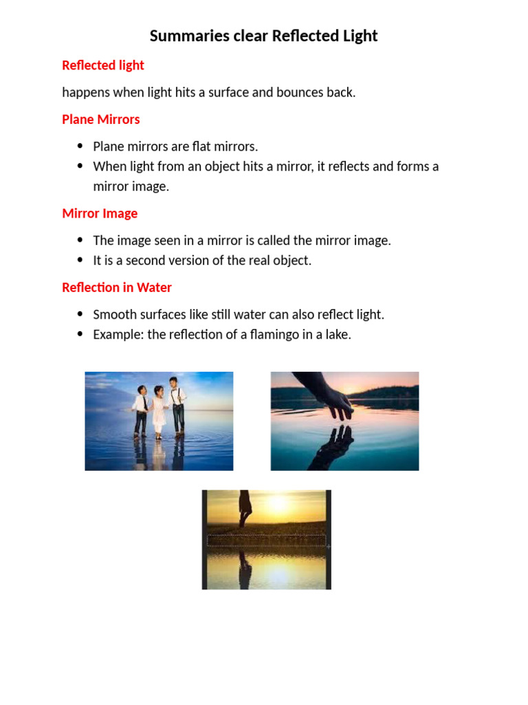 Science 3 Lesson Reflected Light | PDF