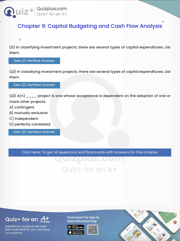 In Classifying Investment Projects There Are Several Types of Capital ...