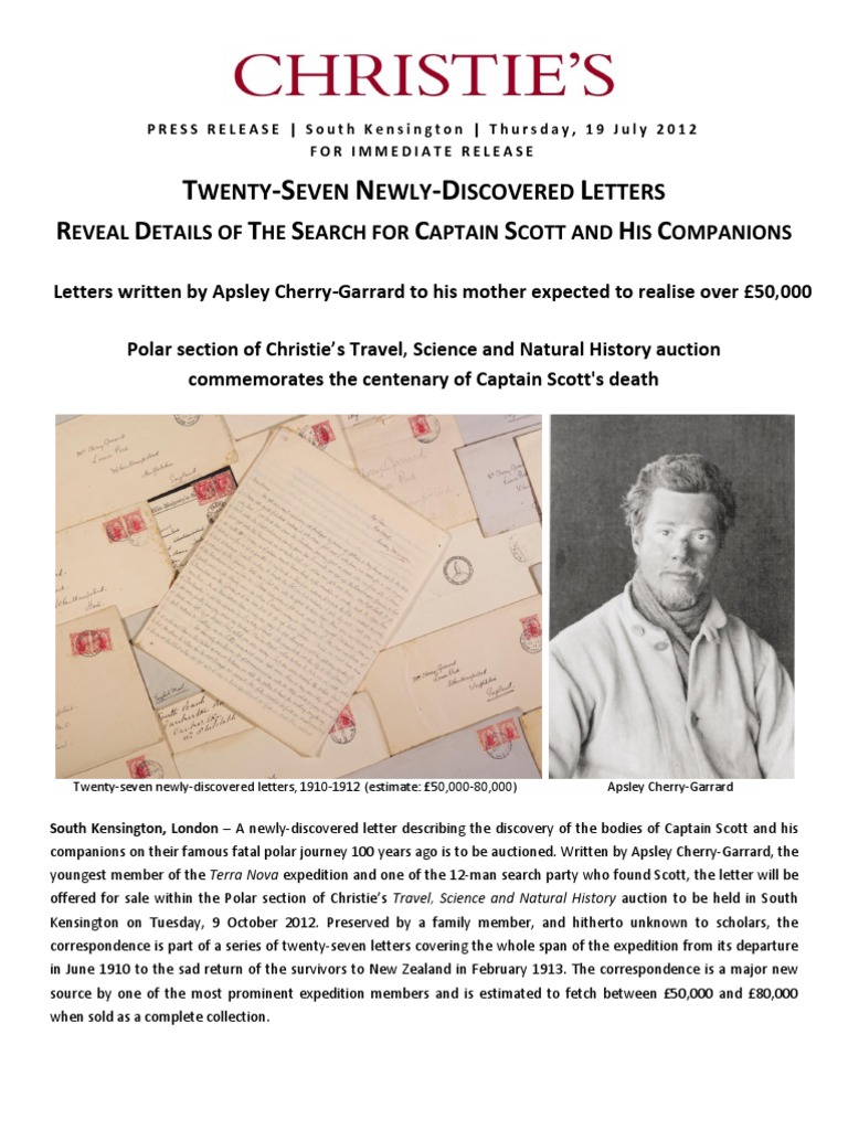 Newly-Found Letters on Captain Scott's Expedition | PDF | Robert Falcon ...