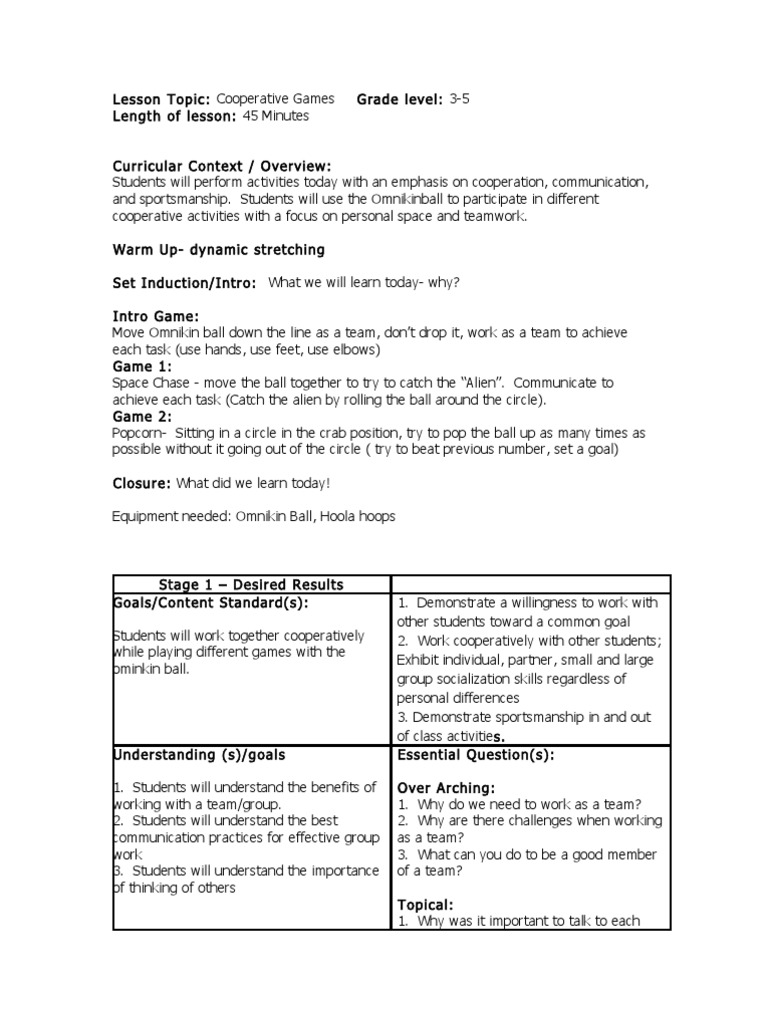 UBD Lesson Plan | Education Theory | Teaching