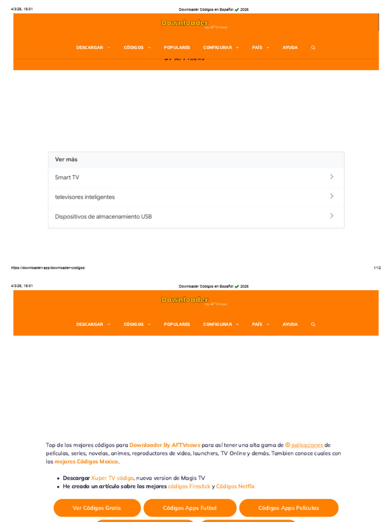 Downloader Códigos en Español 2026 | PDF