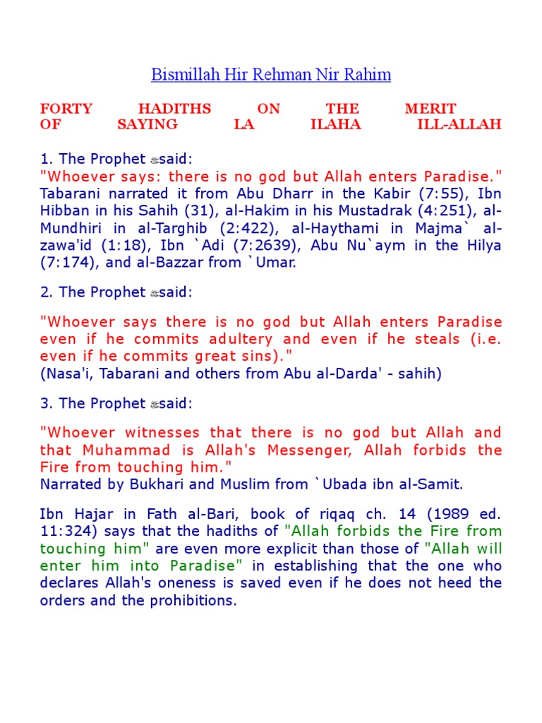 40 Hadith Kalima | PDF | Muhammad | Prophets And Messengers In Islam