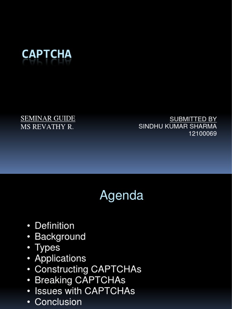 CAPTCHA Presentation | PDF | Artificial Intelligence | Intelligence (AI ...