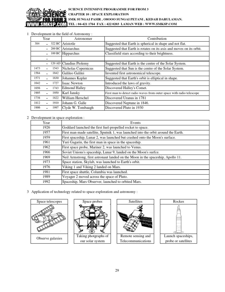 F3 Chapter 10 - Space Exploration | PDF