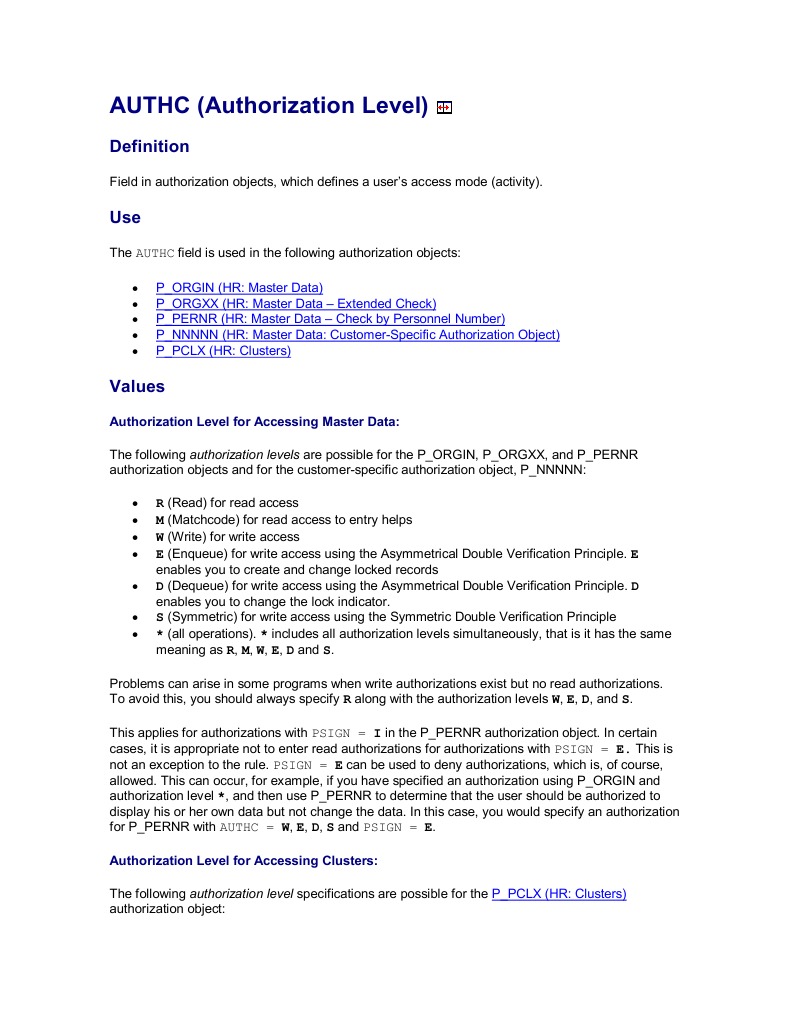 Authorization Levels in SAP Systems | PDF | Object (Computer Science ...