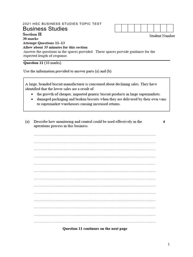 Topic Test Short Answers Task 2 2021 | PDF