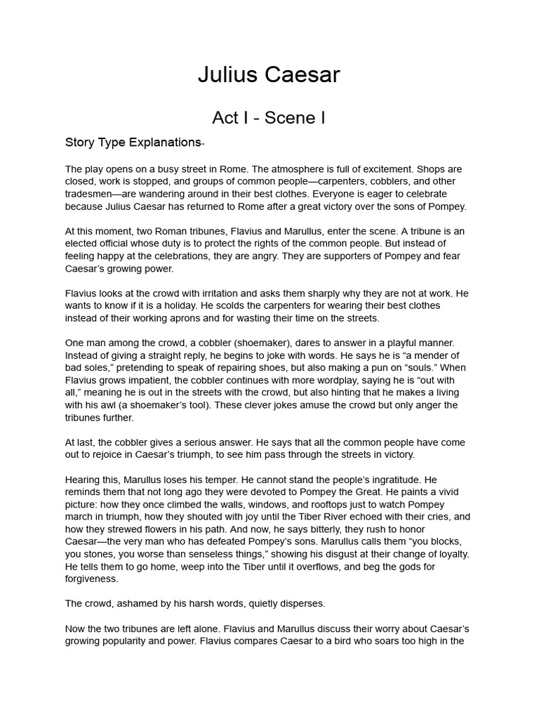 Julius Caesar Act 1 | PDF