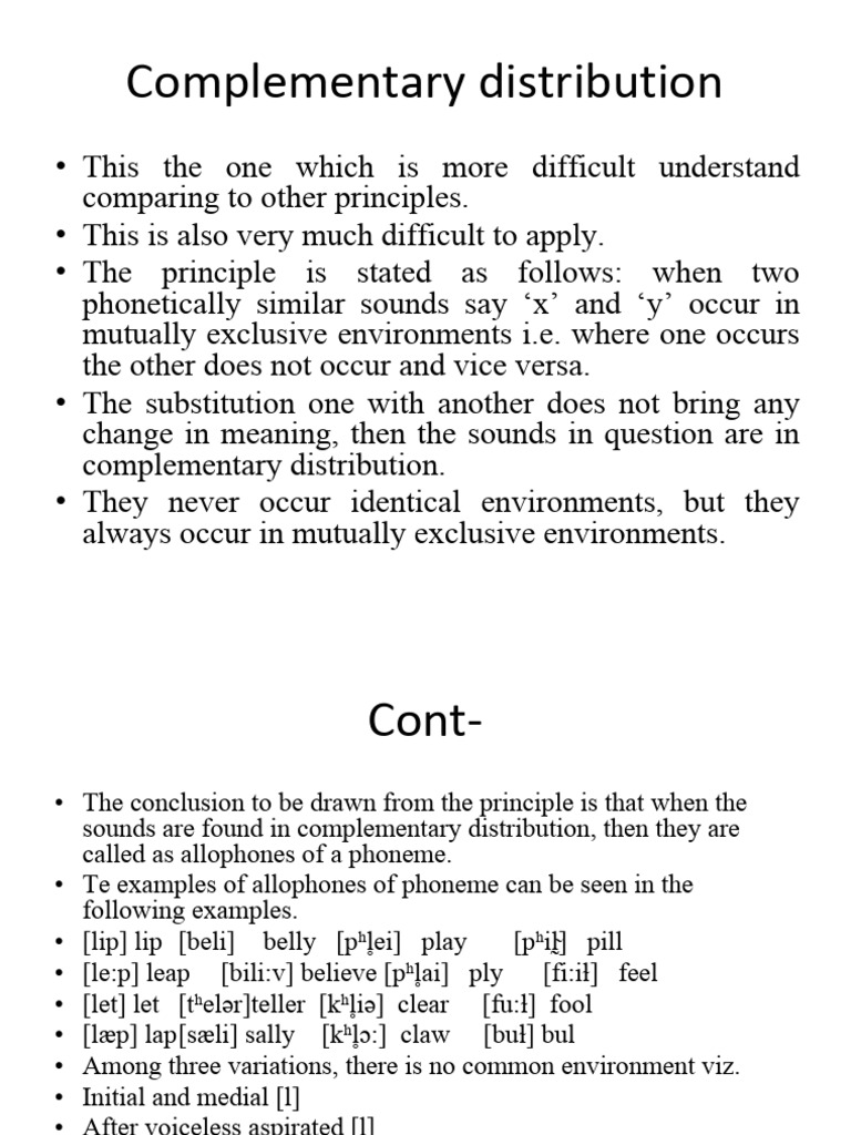 Complementary Distribution | PDF