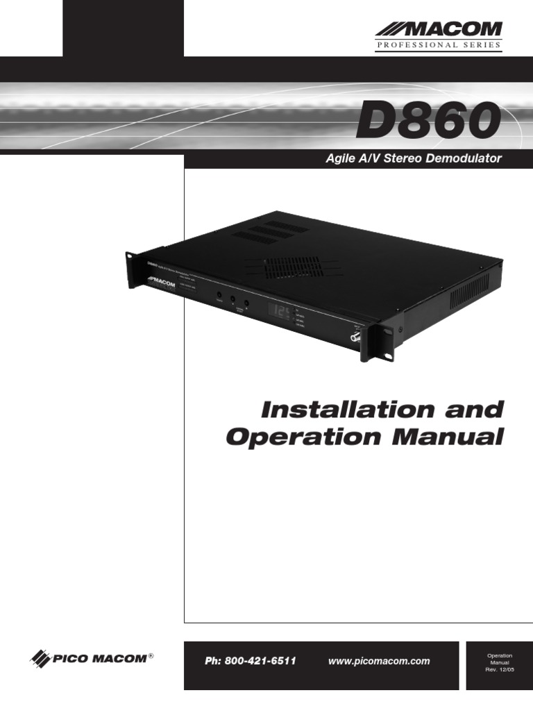D860 Pico Macom | PDF | Cable Television | Amplifier