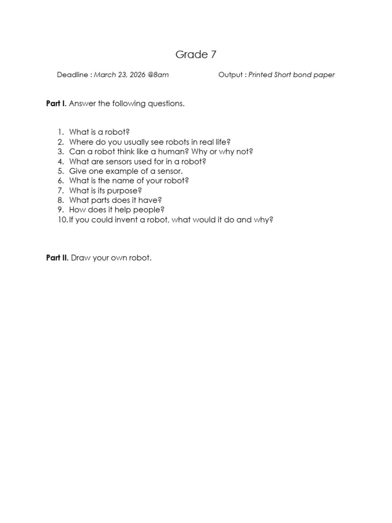 Grade 7 Activity | PDF